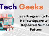 Java Program To Print Hollow Square With Repeated Number Pattern