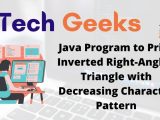 Java Program To Print Inverted Right Angled Triangle With Decreasing