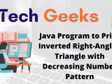 Java Program To Print Inverted Right Angled Triangle With Decreasing