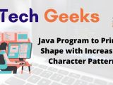 Java Program To Print K Shape With Increasing Character Pattern Btech