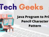 Java Program To Print Pencil Character Pattern Btech Geeks