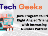 Java Program To Print Right Angled Triangle With Increasing Number