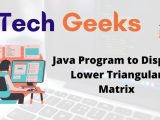 Java Program To Display Lower Triangular Matrix Btech Geeks