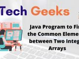 Java Program To Find The Common Elements Between Two Integer Arrays