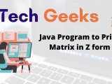 Java Program To Print Matrix In Z Form Btech Geeks