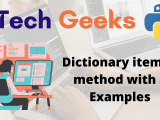 Python Dictionary Items Method With 5 Examples Btech Geeks