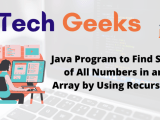 Java Program To Find Sum Of All Numbers In An Array By Using Recursion