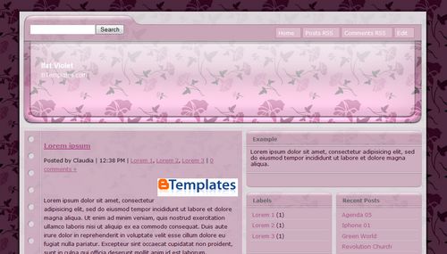 Ifat Violet Blogger template - BTemplates