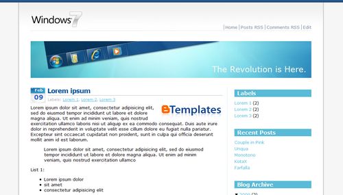 Windows 7 Blogger template - BTemplates