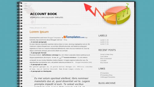 Account Book Blogger template - BTemplates