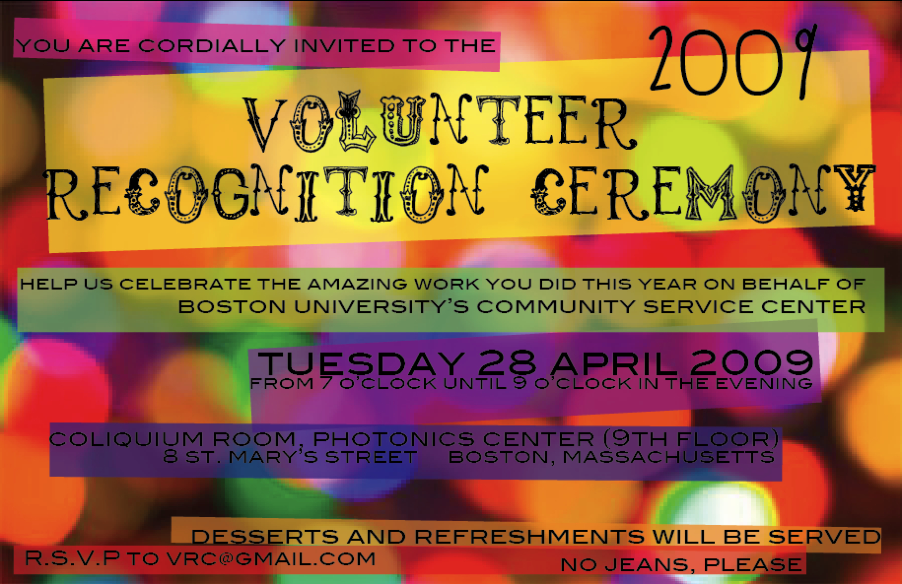 Volunteer Recognition Ceremony | Boston University Community Service Center