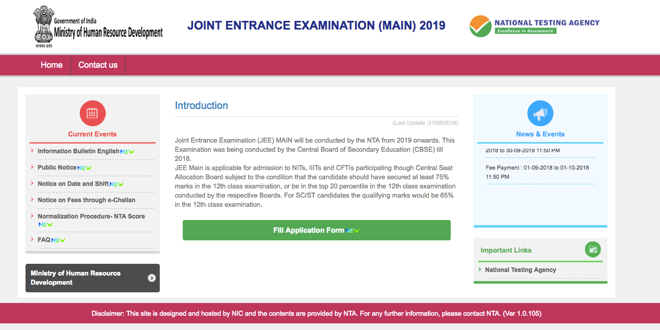 JEE Main 2019-20 : Application Form, Exam Date, Pattern, Syllabus