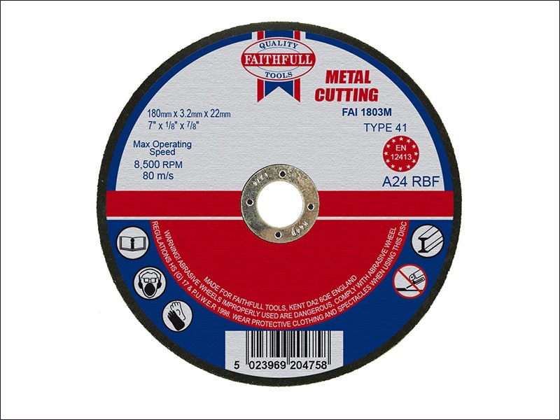 F/FULL 180mm Cutting Disc - METAL - Buildrite Ltd