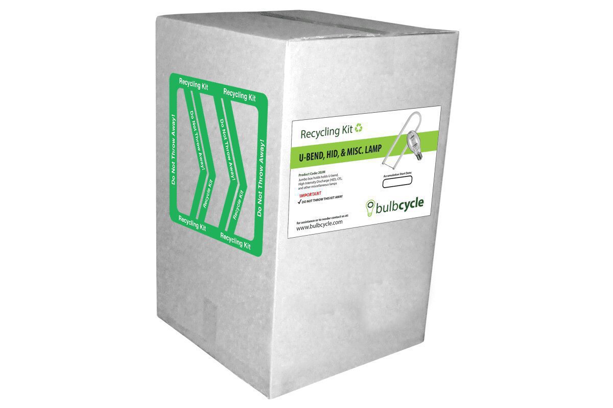 Large U-Tube (U-Bend) HID Lamp Bulb Recycling Box (Holds 46 T12 or 81 ...