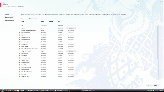 Zune Marketplace on 360