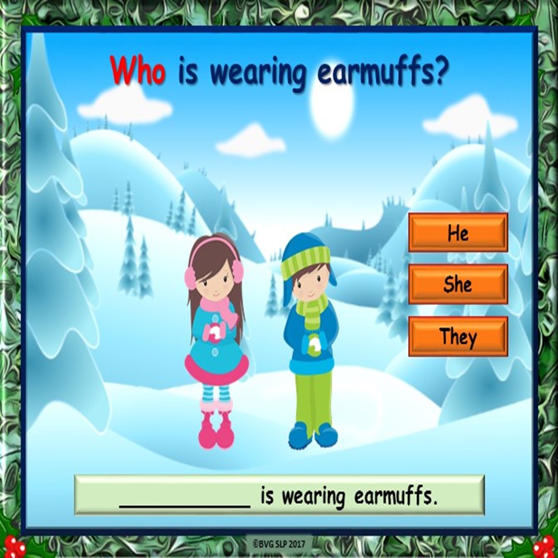 Winter Prepositions BOOM Cards Where's the Snowman - BVG SLP