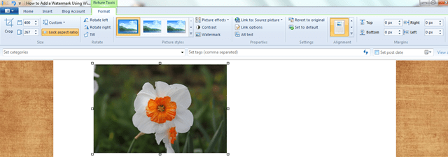 Add A Default Watermark Using Windows Live Writer