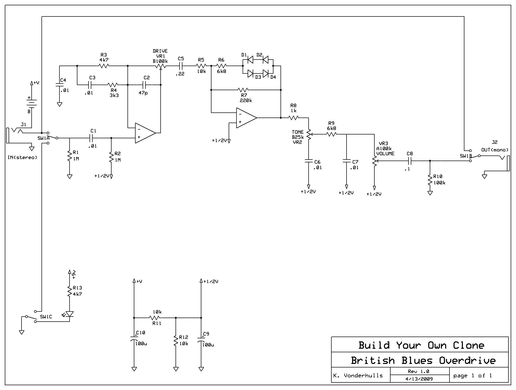 Schematic Diagram Guitar Effects - Circuit Diagram