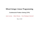 Ppt Mixed Integer Linear Programming Combinatorial Problem Solving