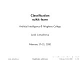 Ppt Classification Scikit Learn Artificial Intelligence Allegheny