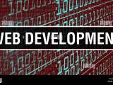Web Development With Binary Code Digital Technology Background