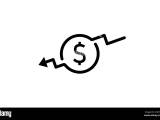 Dollar Arrow Decrease Icon Sign Arrow Down Vector On Isolated White