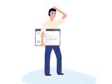 Programmer With Code Thinking Stock Vector Image Art Alamy