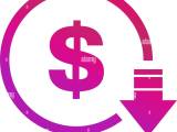 Cost Reduction Decrease Dollar Icon Vector Symbol Image Isolated On