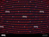 Red Binary Screen With Code Stock Photo Alamy