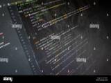 Javascript Node Js Hello World Code On Screen Stock Photo Alamy