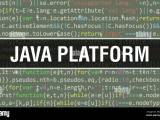 Java Platform With Binary Code Digital Technology Background Abstract