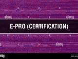 E Pro Certification With Binary Code Digital Technology Background
