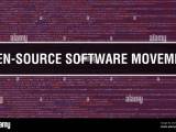 Open Source Software Movement With Binary Code Digital Technology