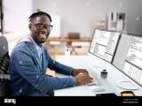 Developer Programmer Man Coding Software On Computer Stock Photo Alamy