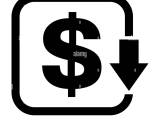 Cost Reduction Decrease Dollar Icon Vector Symbol Image Isolated On