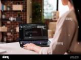 Software Developer Learning New Program Code On Terminal Window Using