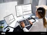 Web Developer Programming Software Code On Computer Stock Photo Alamy