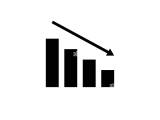 Down Graph Chart Arrow Drop Icon Decrease Downward Vector Market