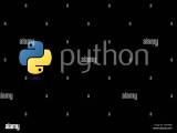 Python Programming Language Logo Black Background Stock Photo Alamy