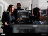 Diverse Web Developers Collaborating About Programming Project Talking