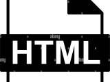 Simple Html File Icon Html Code Data Editable Vector Stock Vector