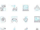 Computer Software Linear Icons Set Code Program Application