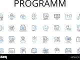 Programm Line Icons Collection Project System Application