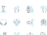 Coding Process Linear Icons Set Algorithm Debugging Syntax