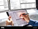Web Developer Looking At Code Stock Photo Alamy