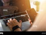 Software Developer Hands Typing Data Coding Programming Javascript With
