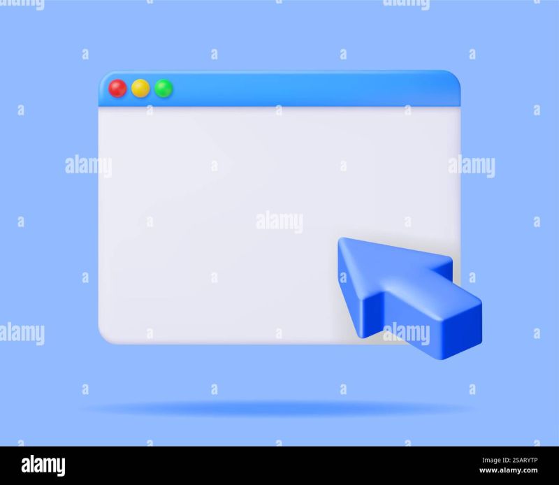 3d Browser Window With Mouse Cursor Isolated Render Operating System - Best Mountain Arts in 4K