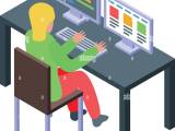 Web Developer Is Programming A Website Using Html And Css Code On A