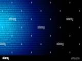 Blue Digital Binary Code Data Numbers Background Design Stock Vector