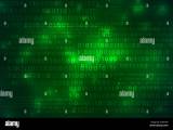 Green Binary Code Technology Digital Background Design Stock Vector
